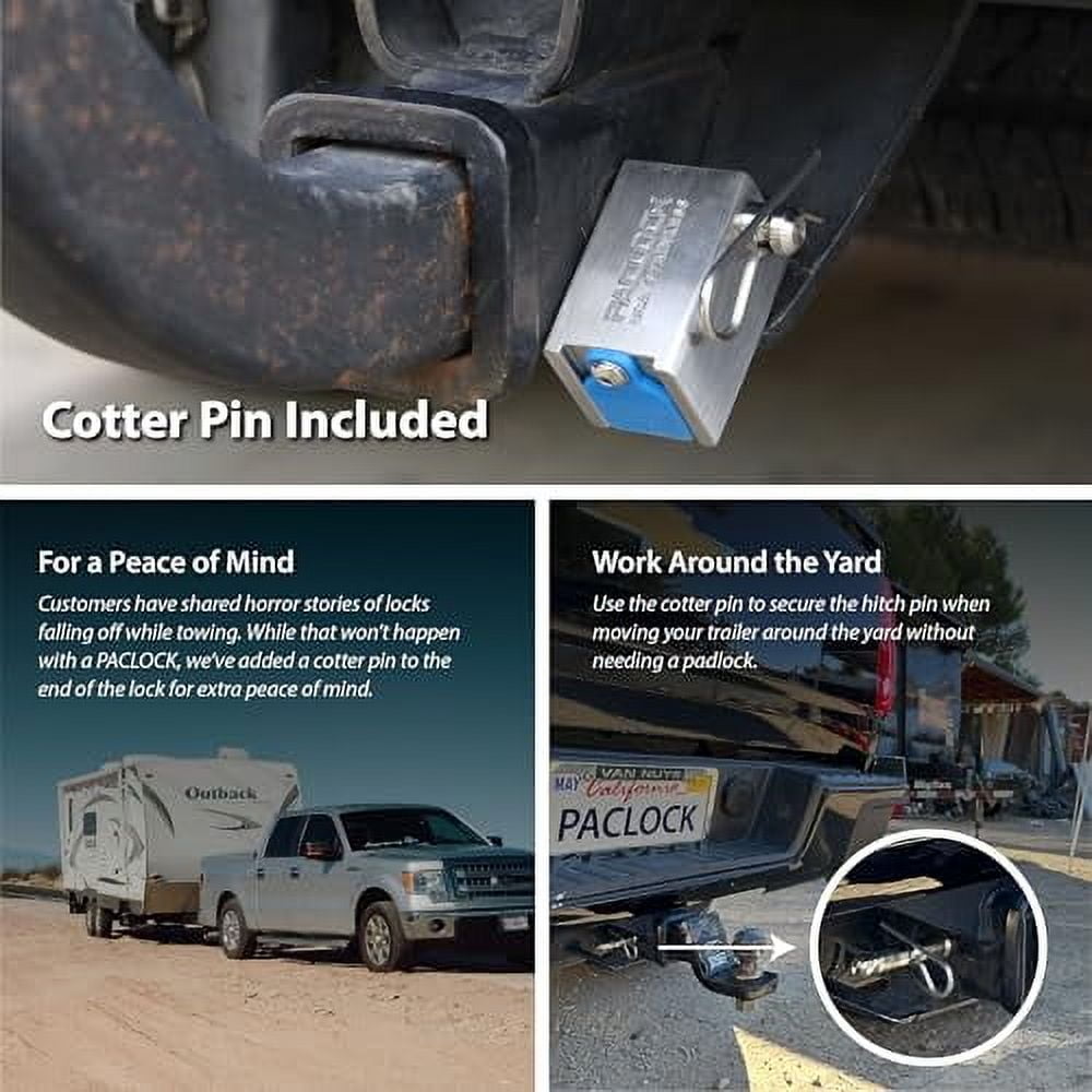 PACLOCK's UCS-80A-125 Trailer Hitch Lock, 1/2" Pin for 1-1/4" Receivers ...