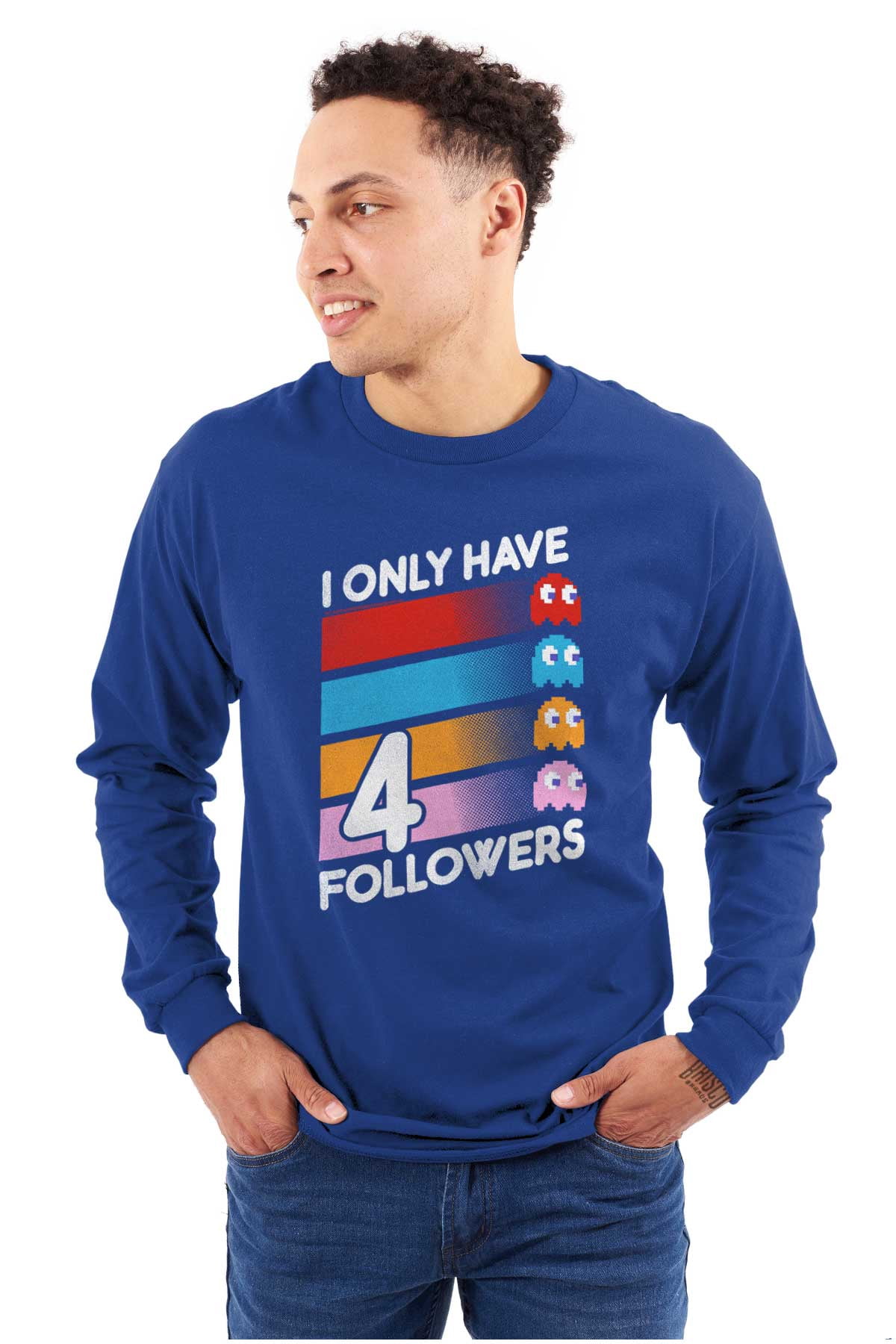 PACMAN 4 Followers Social Media Joke Unisex Plus Size Long Sleeve Shirt ...