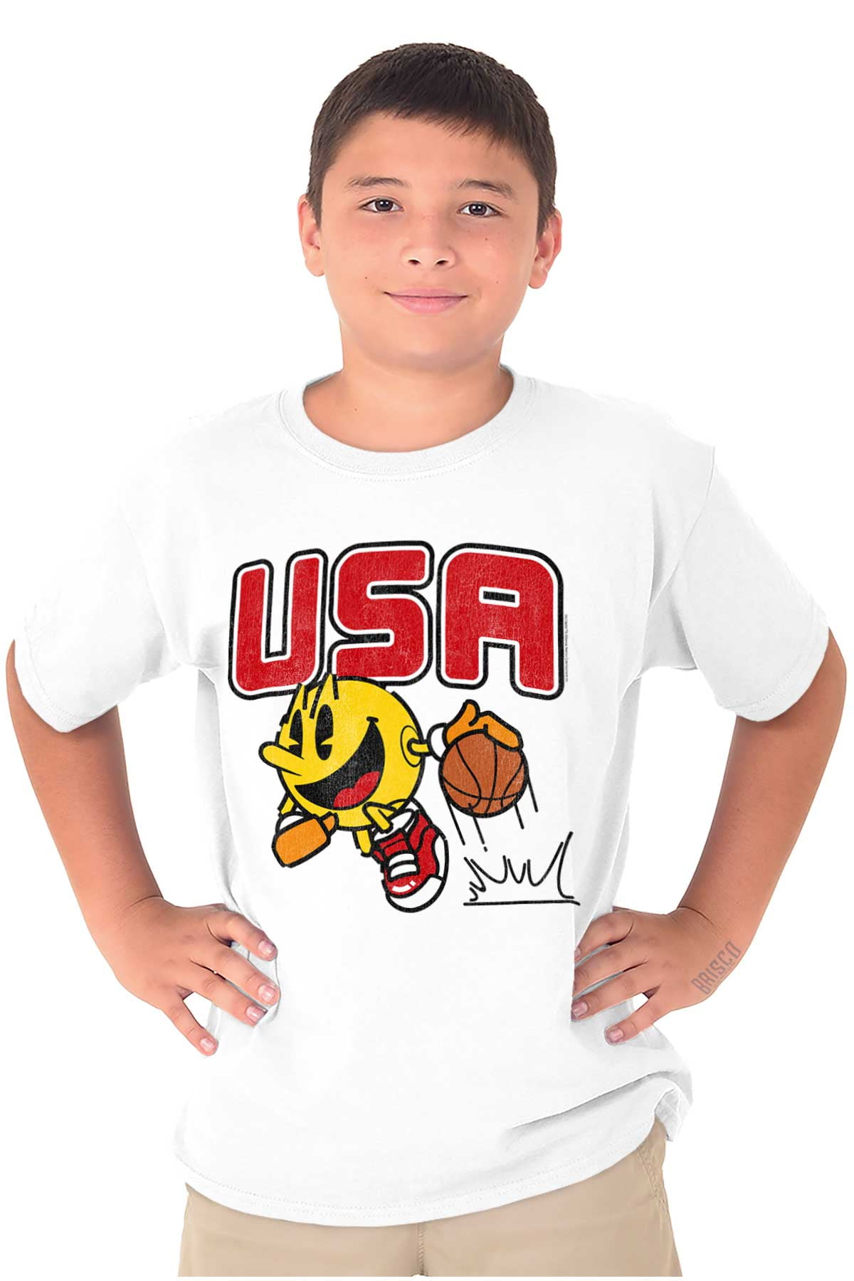 PACMAN Arcade Game Basketball USA Crewneck T Shirts Boy Girl Teen ...