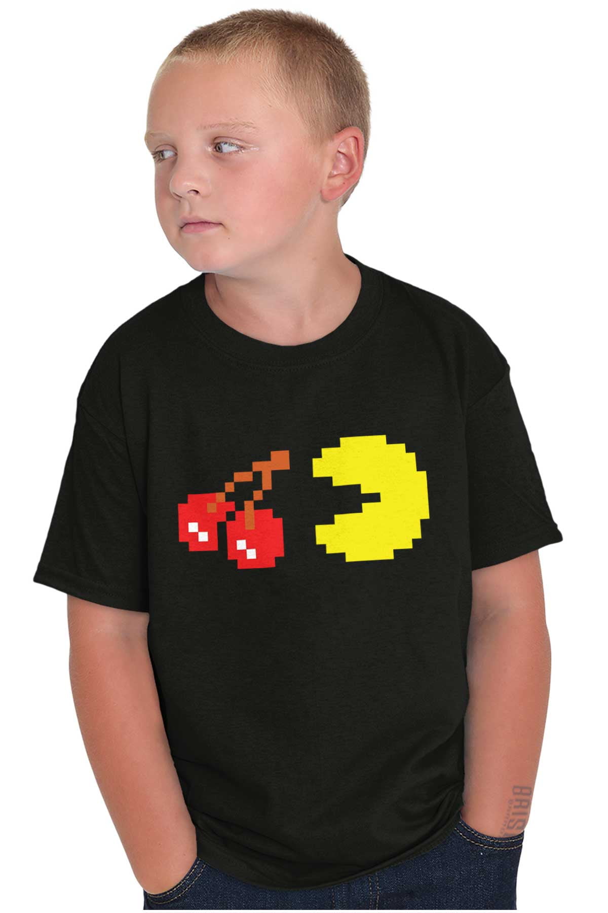 PACMAN Arcade Game Pixelated Cherry Crewneck T Shirts Boy Girl Teen ...