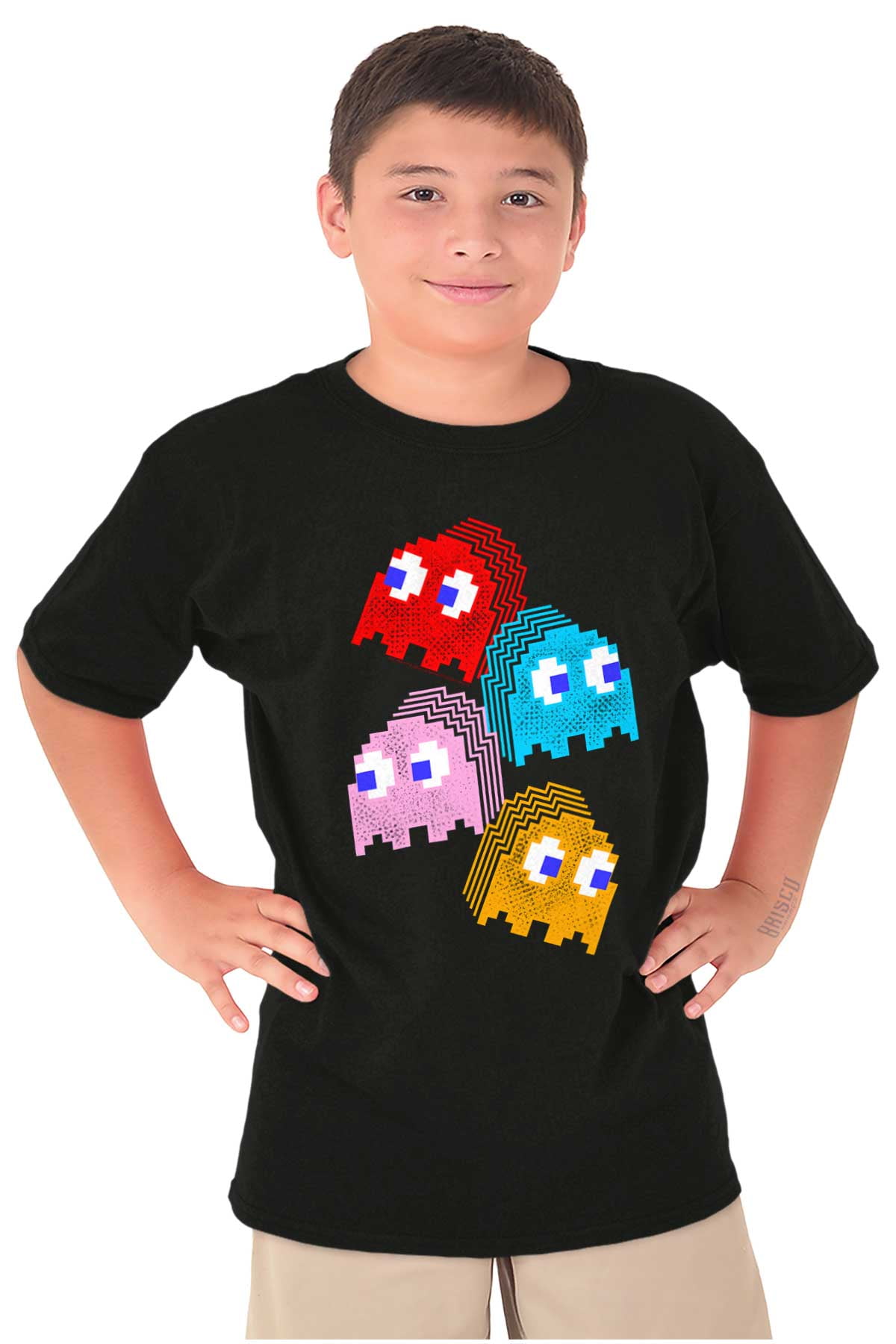 PACMAN Arcade Game Pixelated Ghosts Crewneck T Shirts Boy Girl Teen ...