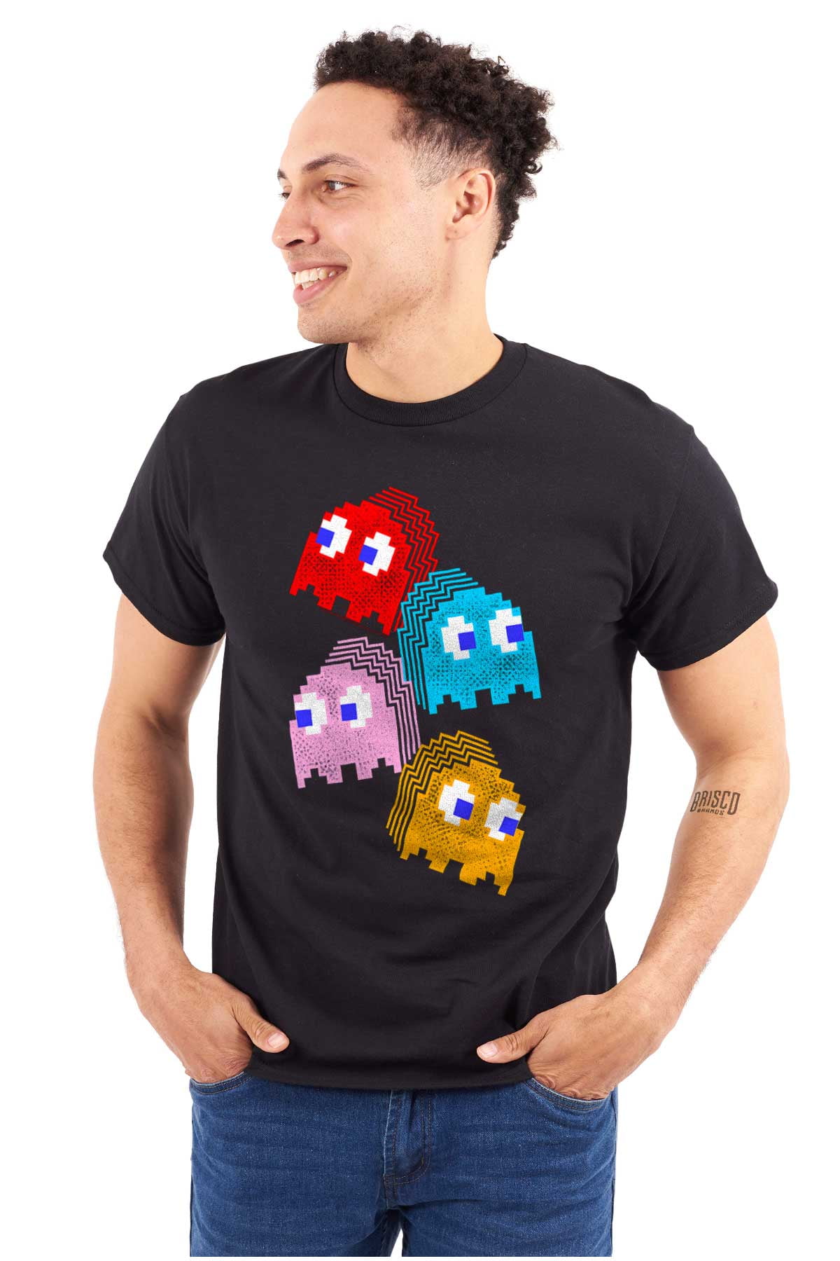 PACMAN Arcade Game Pixelated Ghosts Men's Graphic T Shirt Tees Brisco ...