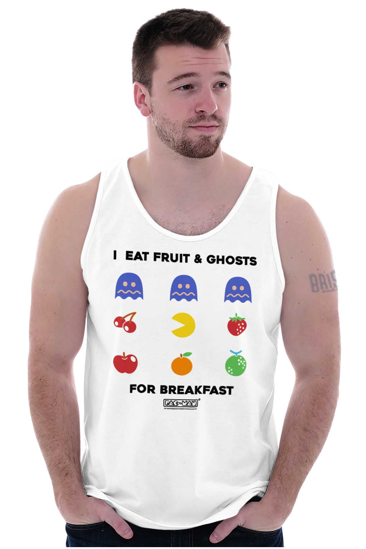 PACMAN Fruit and Ghosts for Breakfast Tank Top T Shirts Men Women ...