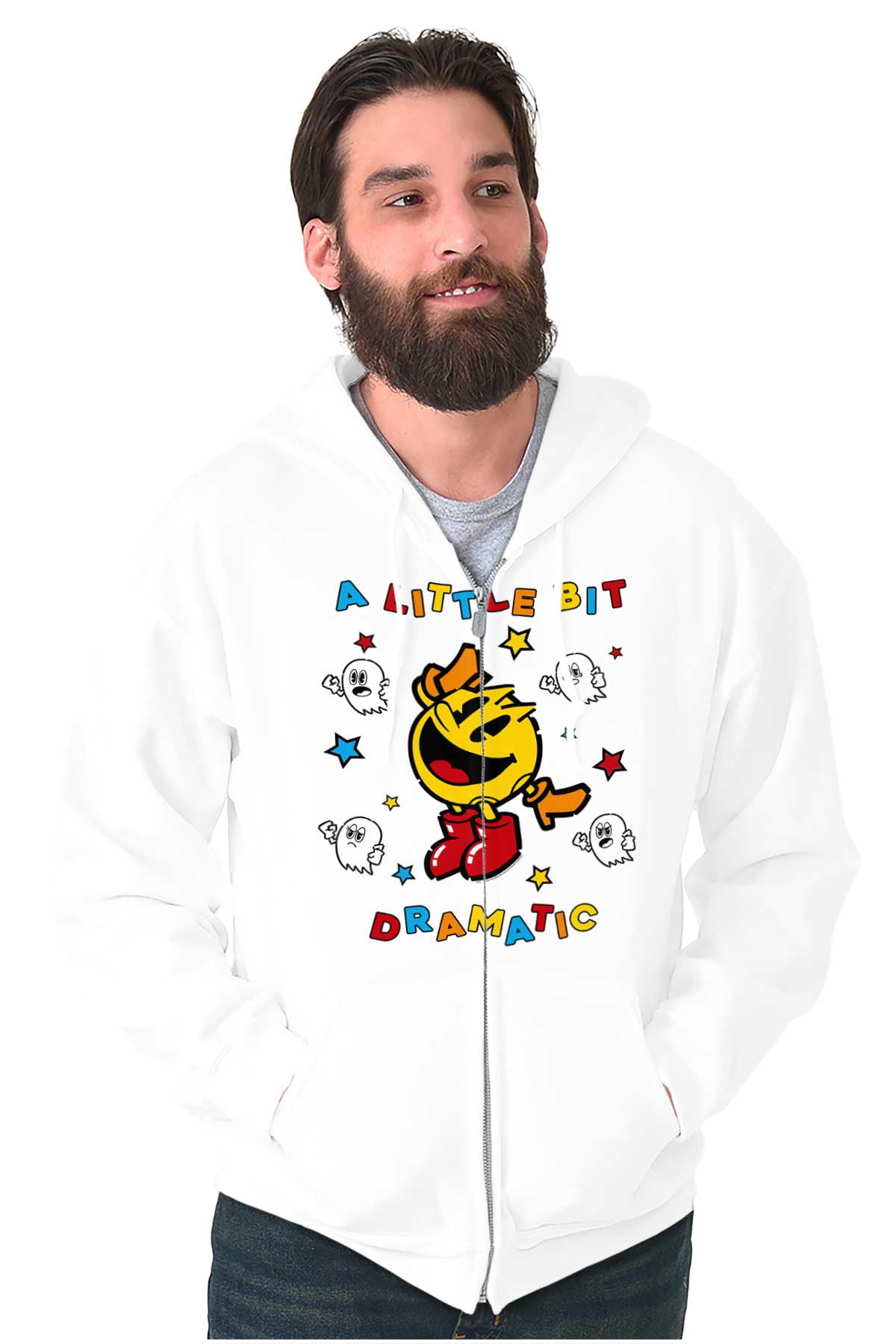 PACMAN Game A Little Bit Dramatic Zip Up Hoodie Men's Women's Brisco ...