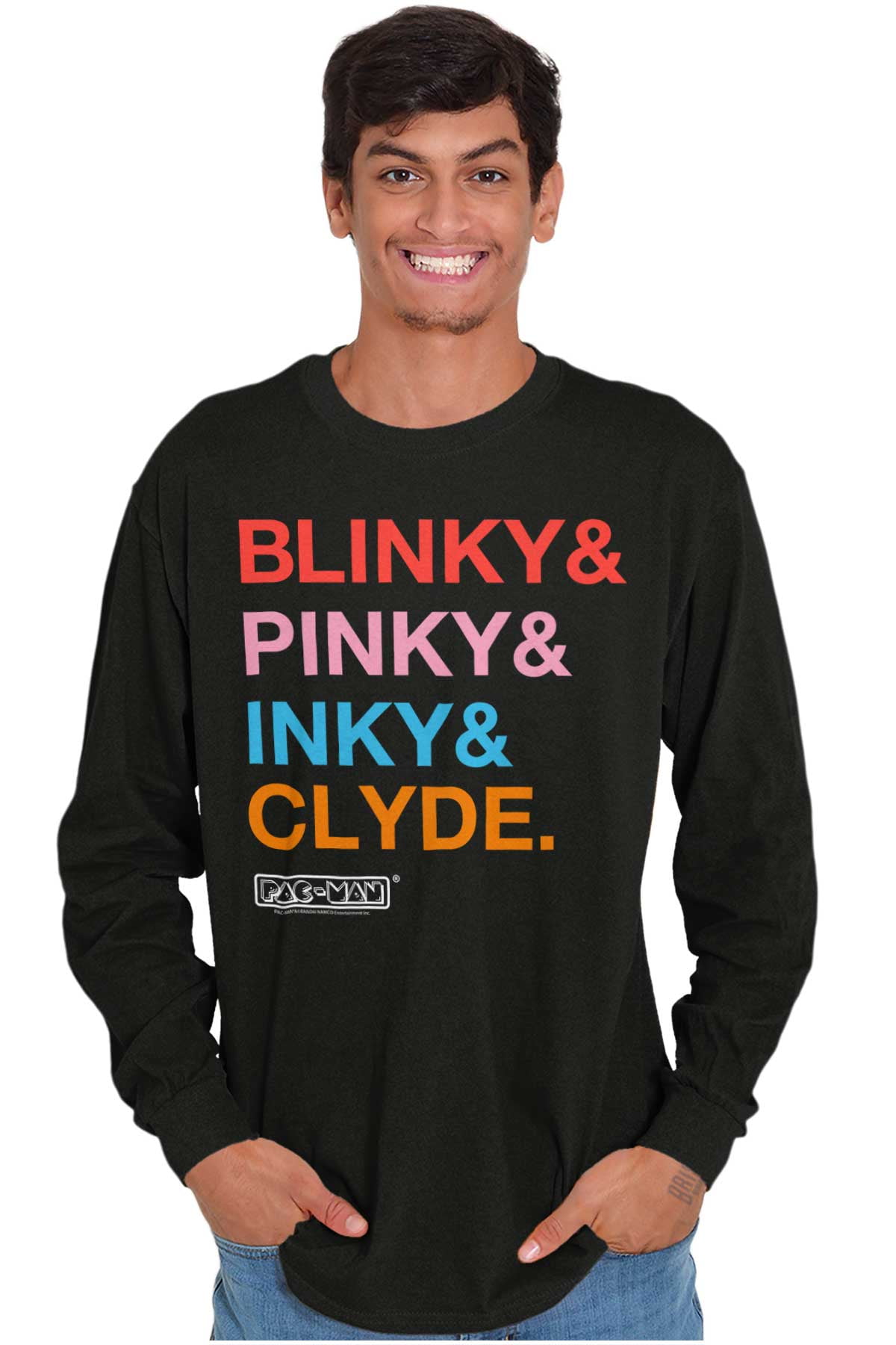PACMAN Ghosts Blinky Pinky Inky Clyde Long Sleeve TShirt Men Women ...