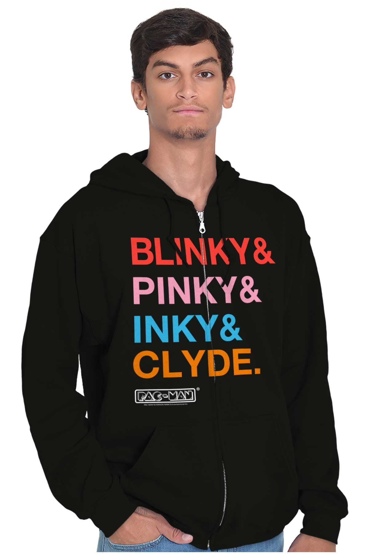 PACMAN Ghosts Blinky Pinky Inky Clyde Unisex Plus Size Zip Hoodie ...