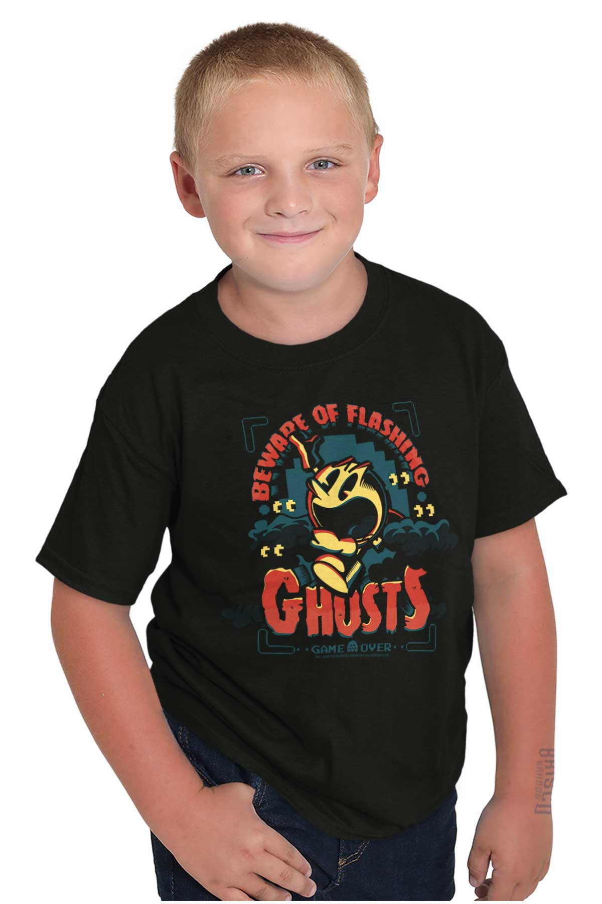 PACMAN Halloween Flashing Ghosts Crewneck T Shirts Boy Girl Teen Brisco Brands X - Walmart.com