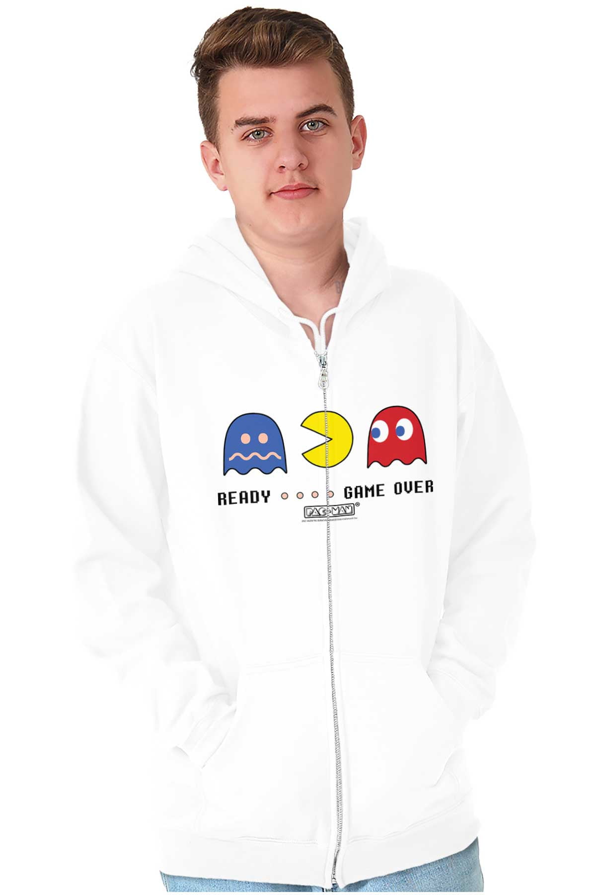 PACMAN Ready…Game Over Funny Ghosts Zip Up Hoodie Men's Women's Brisco ...