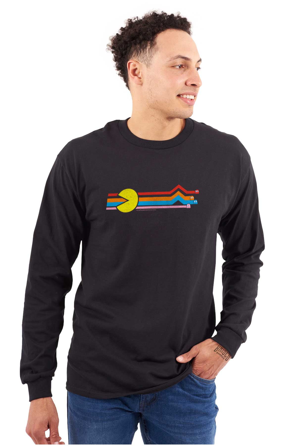 Pacman Retro 80s Arcade Game Classic Long Sleeve Tshirt Men Women