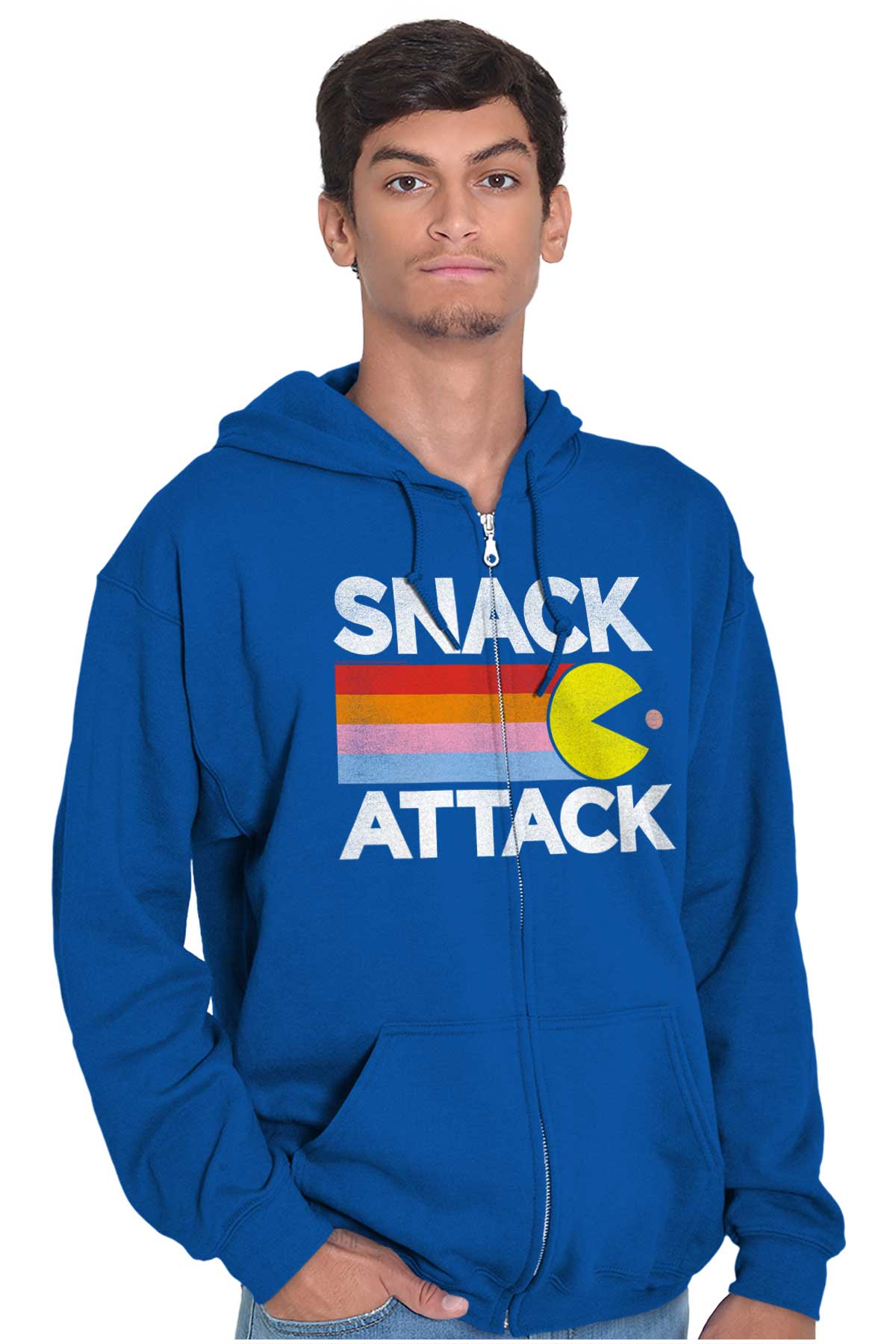 PACMAN Snack Attack Hungry Hangry Unisex Plus Size Zip Hoodie Brisco ...