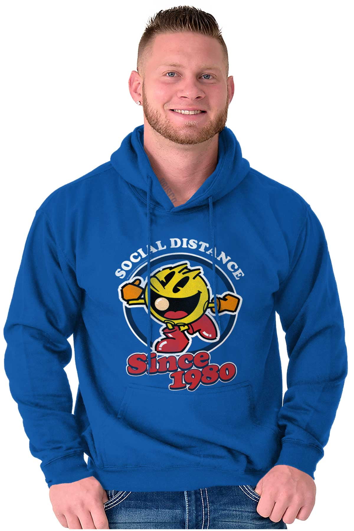 PACMAN Social Distance Funny Gamer Unisex Plus Size Hoodie Brisco ...