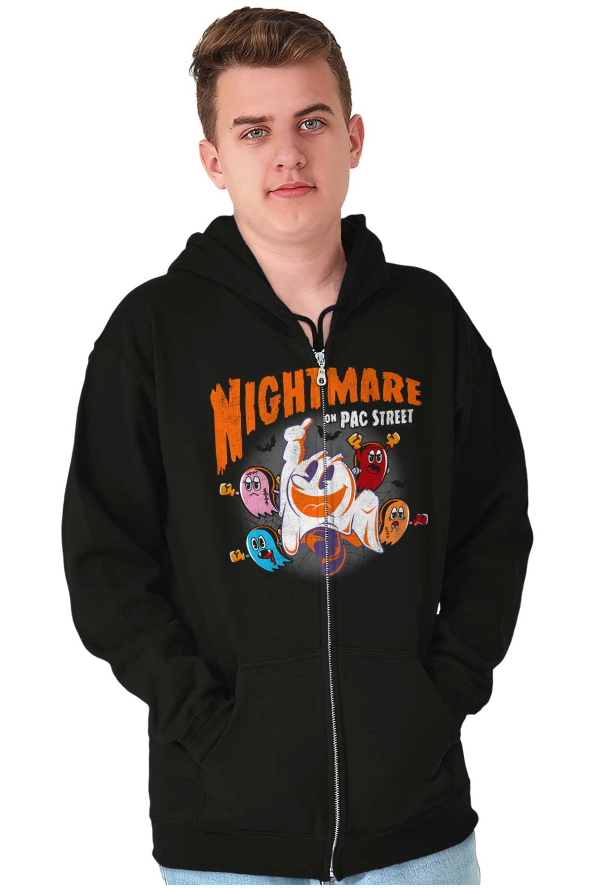 PACMAN Spooky Nightmare on Pac Street Zip Up Hoodie Men's Women's ...