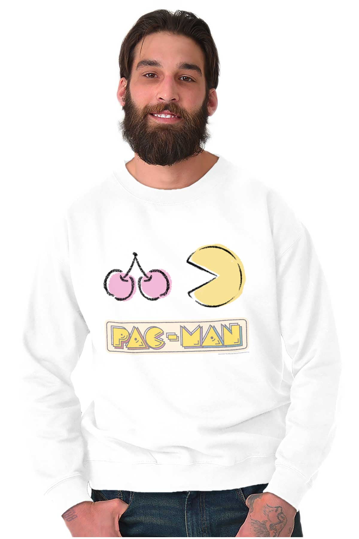 PACMAN Video Arcade Game Cherries Sweatshirt for Men or Women Brisco ...