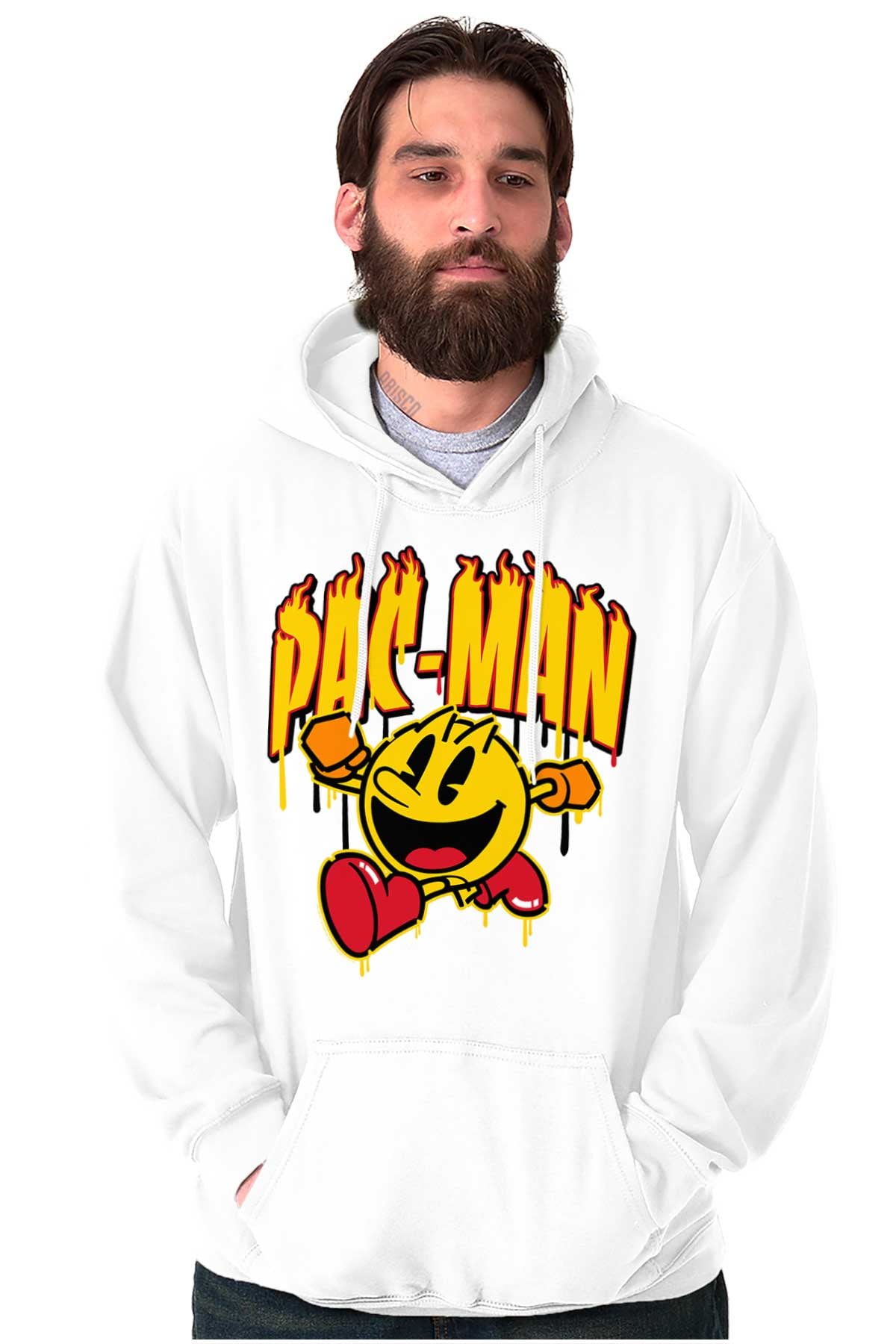 PACMAN Video Arcade Game Fire Logo Unisex Plus Size Hoodie Brisco ...