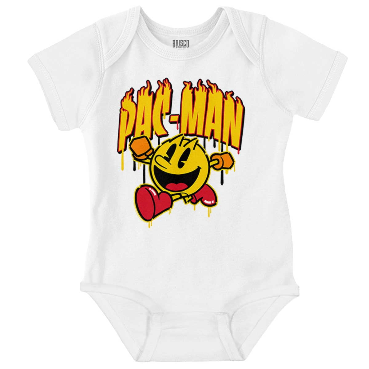 PACMAN Video Arcade Game Fire Logo Romper Boys or Girls Infant Baby ...
