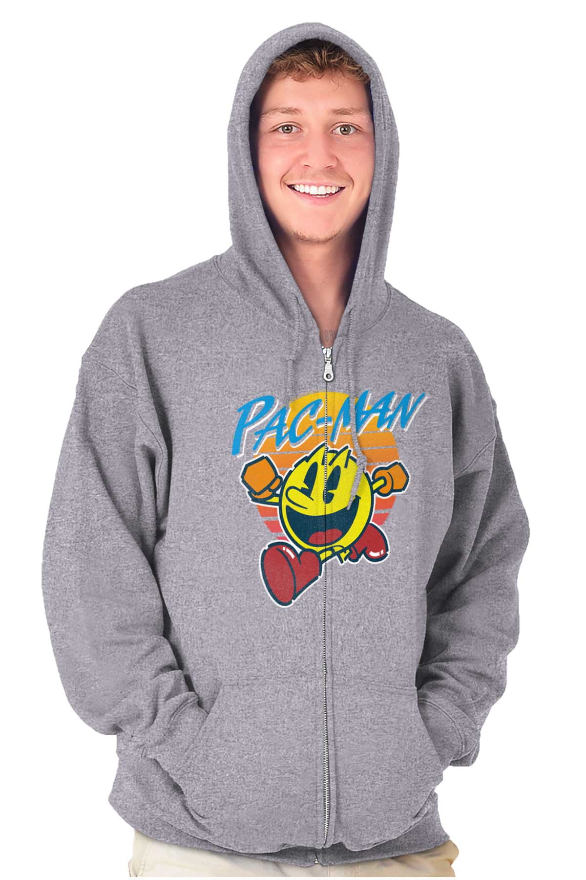 PACMAN Vintage Retro Video Game Unisex Plus Size Zip Hoodie Brisco ...