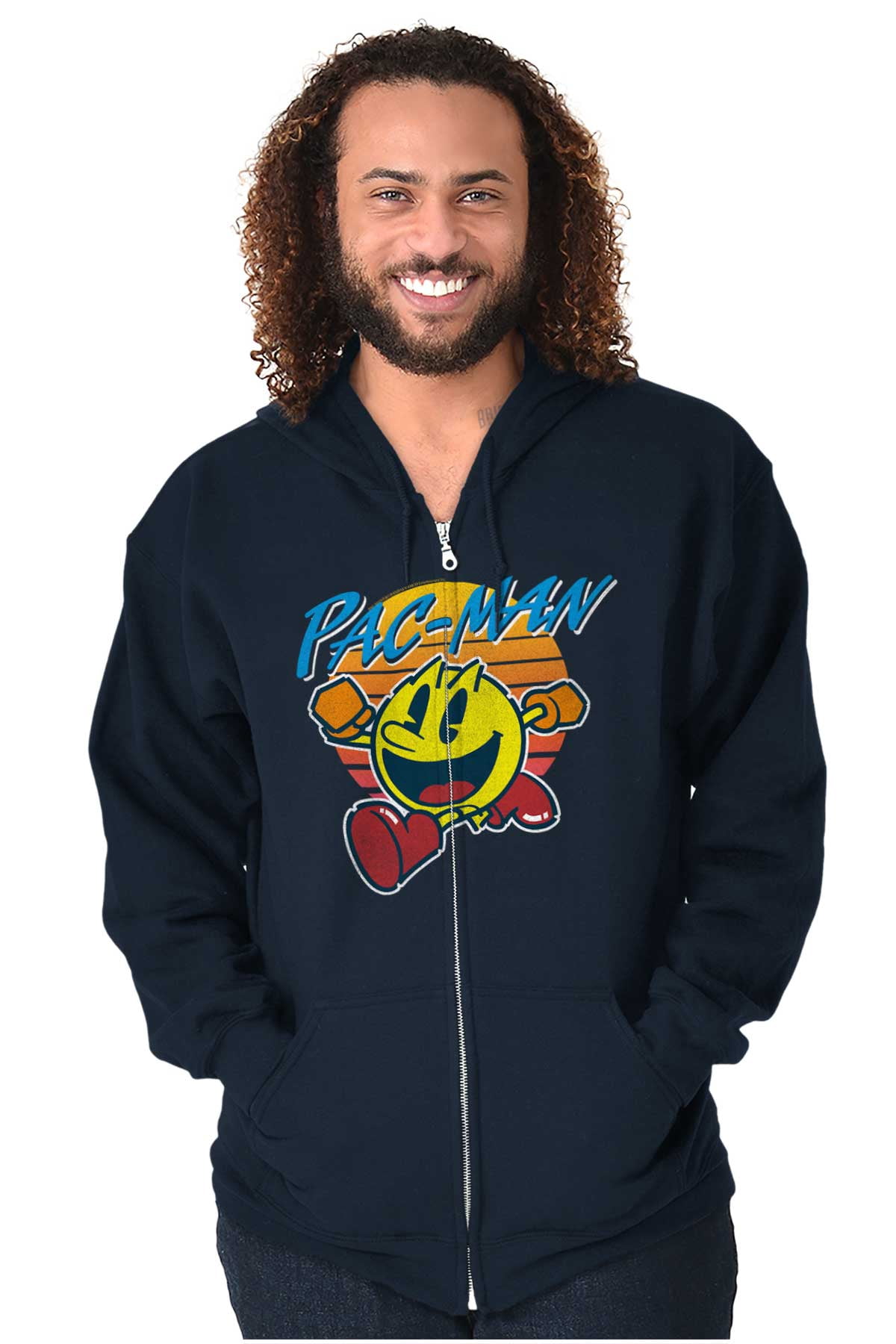 PACMAN Vintage Retro Video Game Unisex Plus Size Zip Hoodie Brisco ...