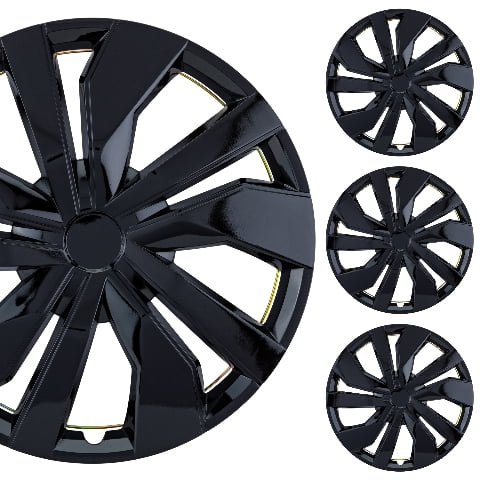 PACRIM 15" Gloss Black Wheel Covers |Hubcap Set Made for Nissan Versa ...