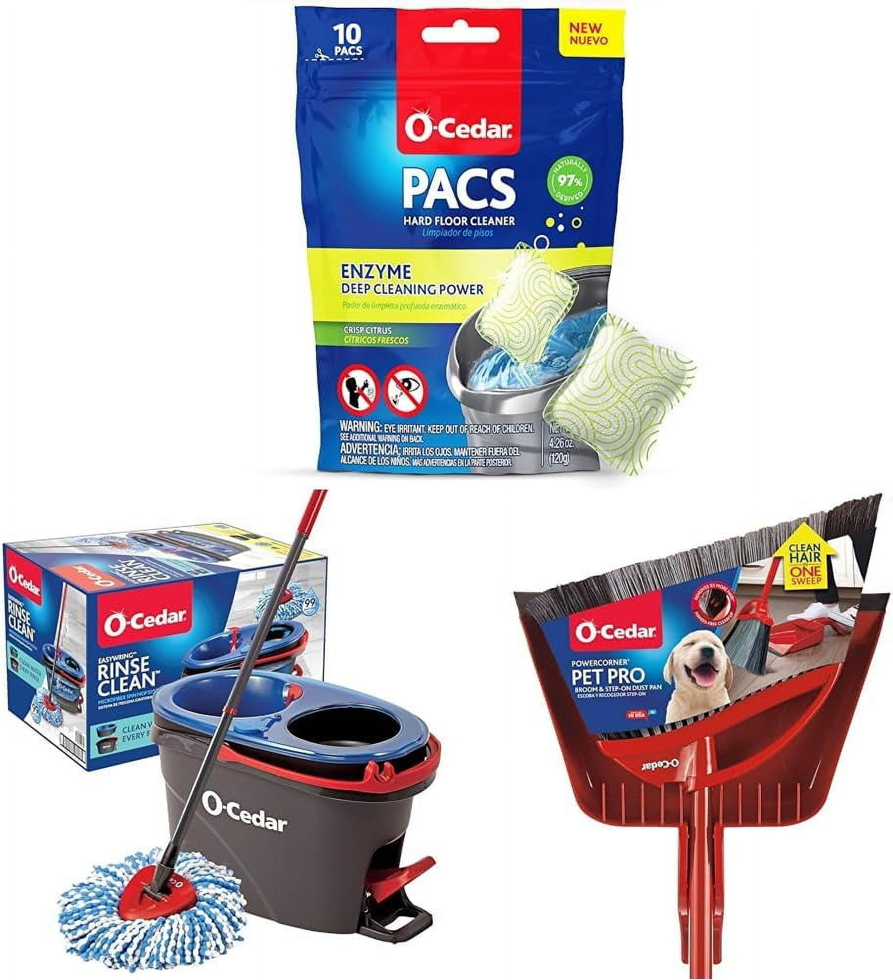 PACS Hard Floor Cleaner, Crisp Citrus Scent 10 Count & EasyWring ...