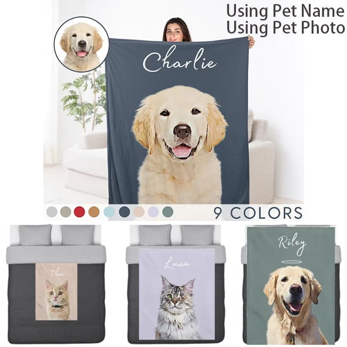 PADuo Custom Pet Blanket, Personalized with Photo and Name, 150x200cm ...