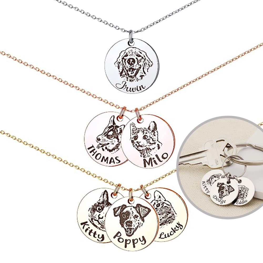 PADuo - Personalized Pet Portrait Necklace, Handmade Pet Memorial ...