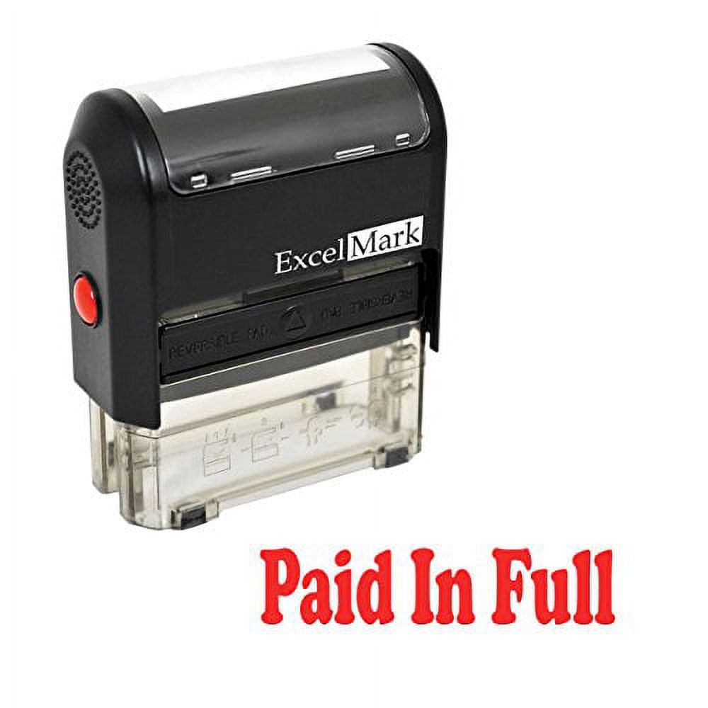 PAID IN FULL Red Ink Self-Inking Rubber Stamp for Efficient ...