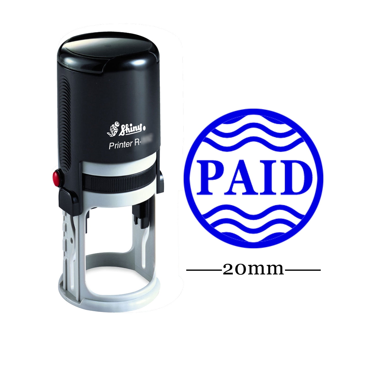 PAID Round Self Inking Office Stationary Stamp Personalized Custom ...