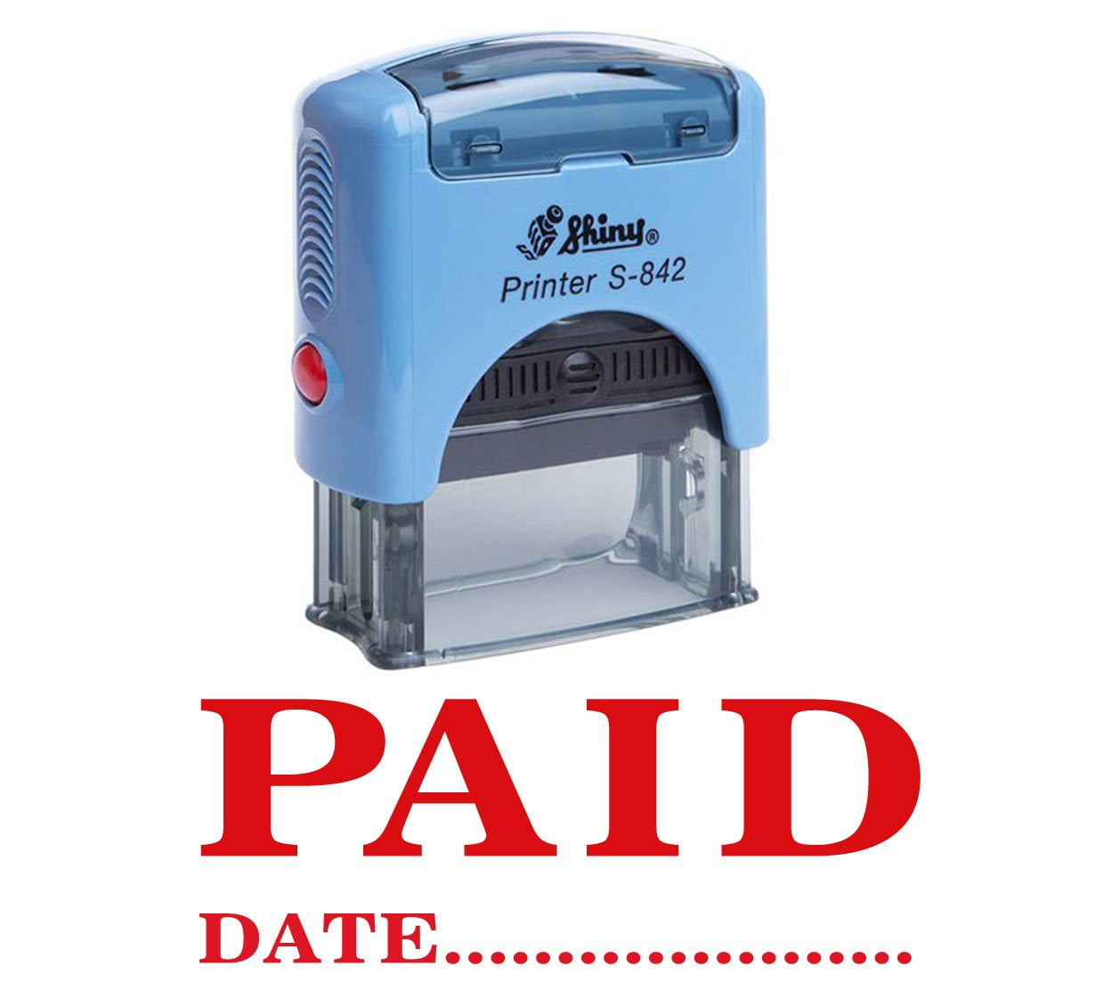 PAID WITH DATE Self Inking Rubber Stamp Office Stationery Custom Shiny ...