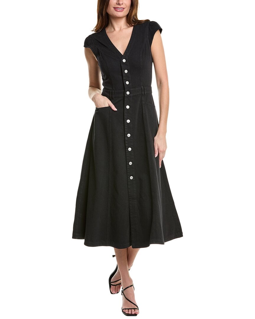 PAIGE womens Aida Midi Dress, 6, Black - Walmart.com