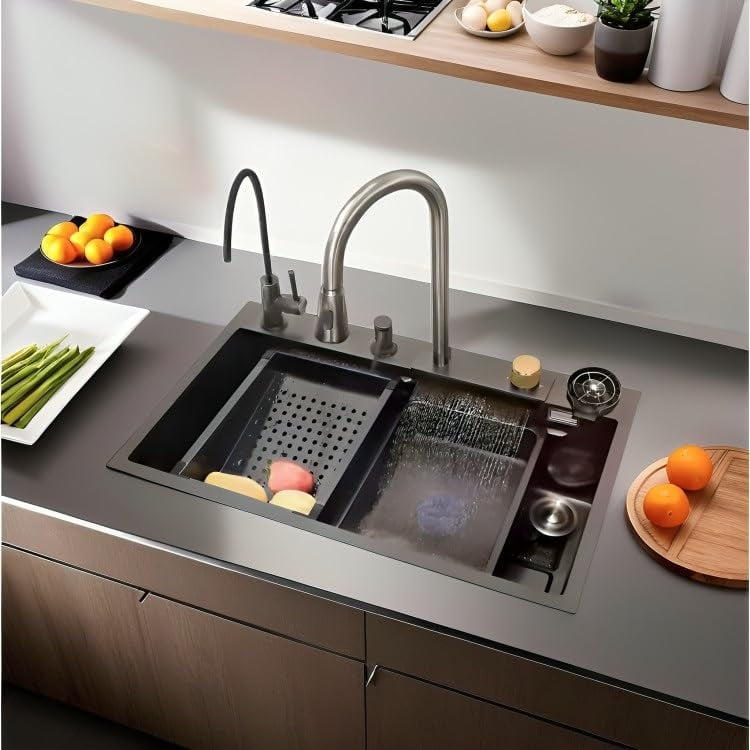 PAINITE 304 Grade 30 x 18 x 9 Kitchen Sink with ANTI SCRATCH HONEYCOMB ...