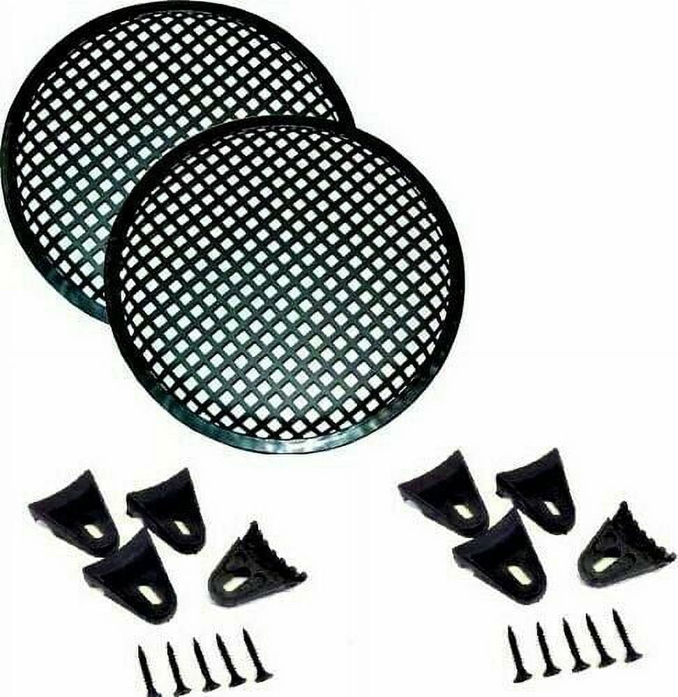 PAIR 12 INCH SUBWOOFER SPEAKER COVERS WAFFLE MESH GRILL GRILLE PROTECT ...