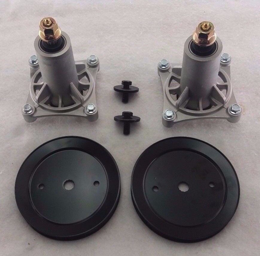 PAIR 42" 46" RIDING MOWER DECK MANDRELS & PULLEYS FITS CRAF 195945 ...
