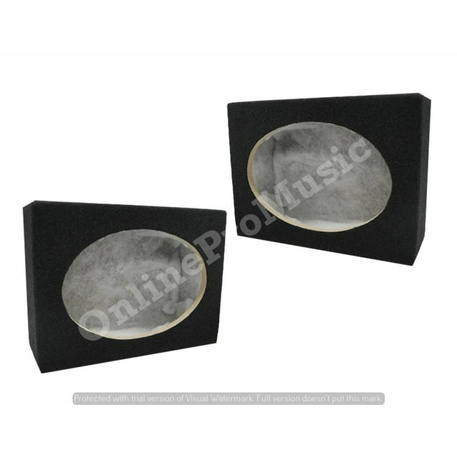 PAIR 6X9 SQUARE MDF SPEAKER BOX W/ BLACK Carpet & Terminal Cups. CAR ...