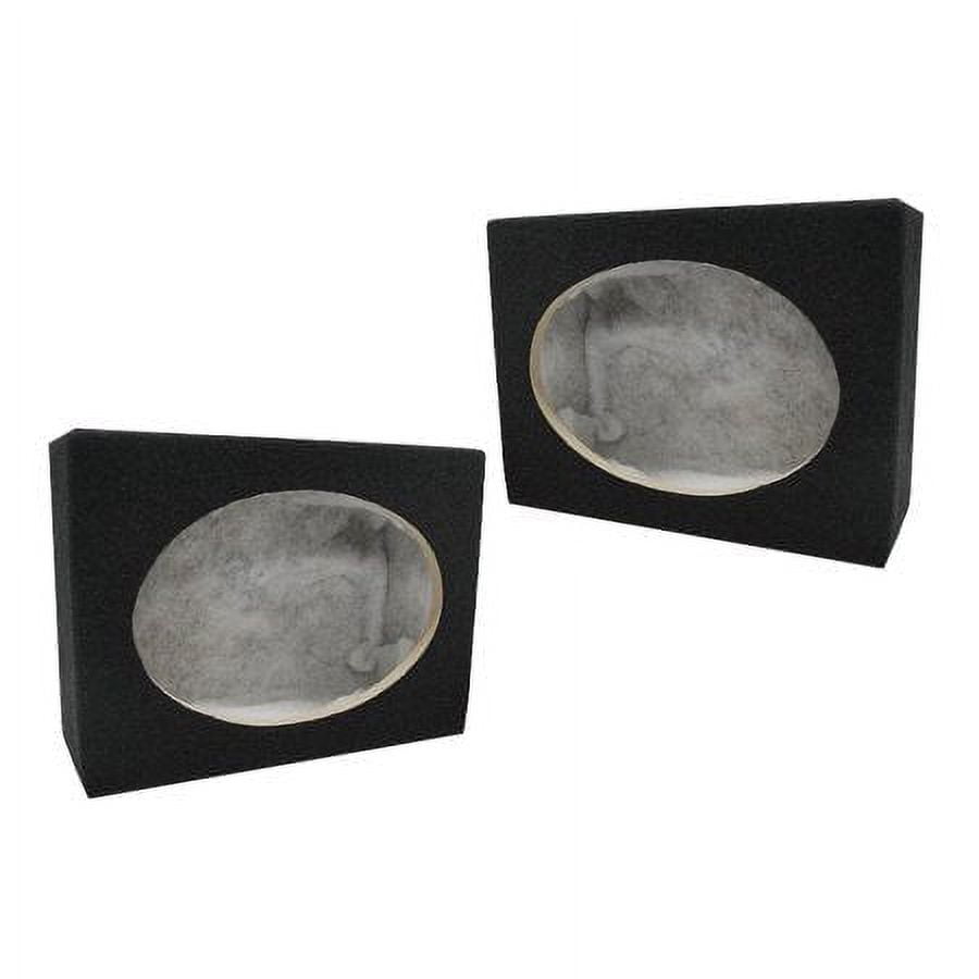PAIR 6X9 SQUARE MDF SPEAKER BOX W/ BLACK Carpet & Terminal Cups. CAR ...