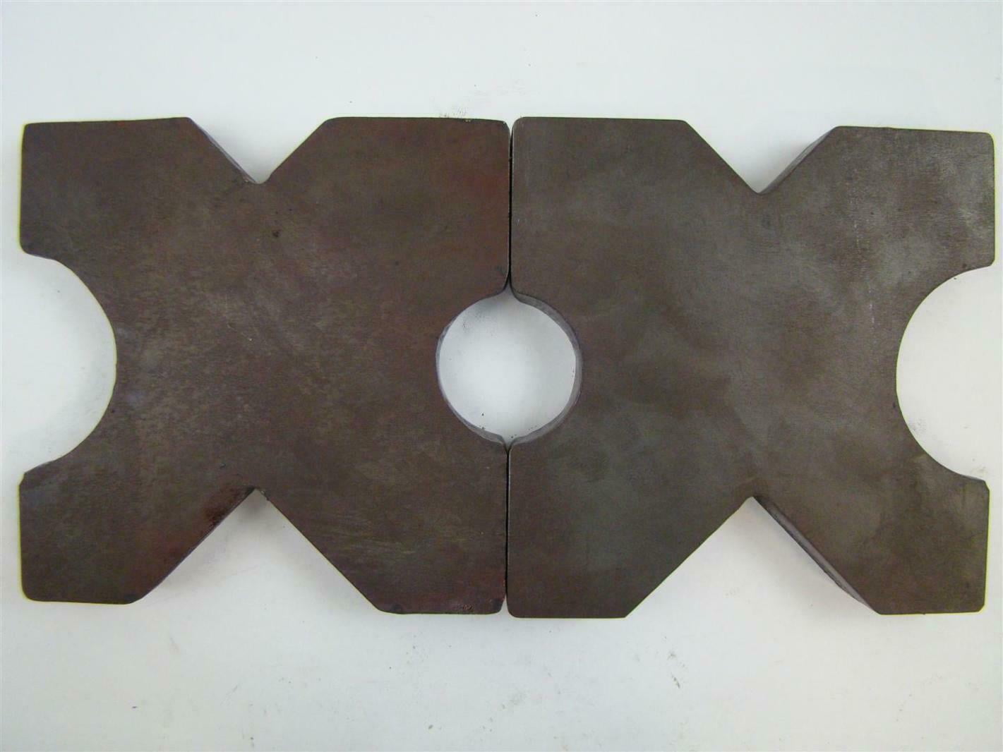 (PAIR) 7x7 Arbor Plates 1" Thick, Hydraulic H-Frame Shop Press, V-Cut ...