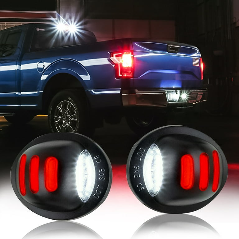 PAIR LED License Plate Light Red OLED Neon Tube DRL For Ford F150 F250 F350 Explorer Expedition Bronco Ranger Excursion Heritage Lincoln Mark