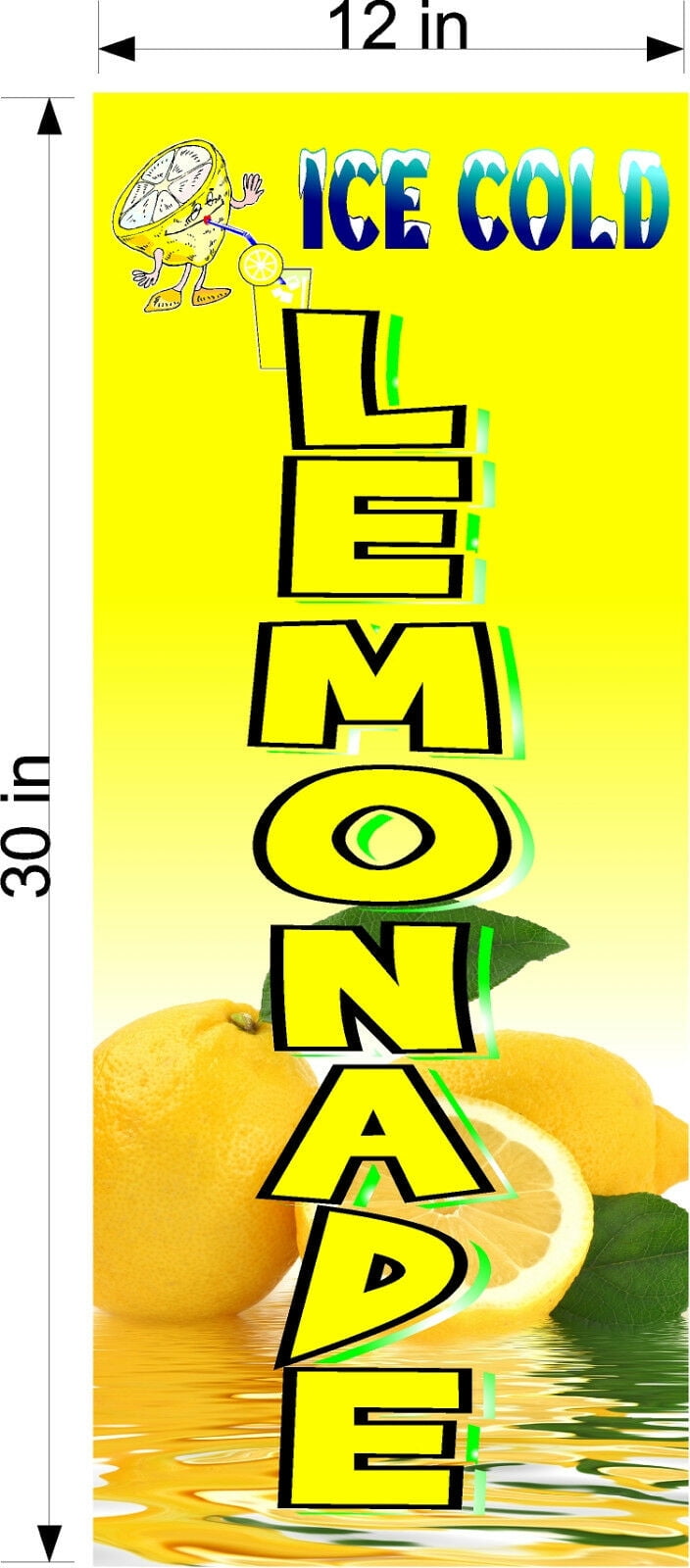 PAIR OF 12" X 30" VINYL BANNERS ICE COLD LEMONADE - Walmart.com