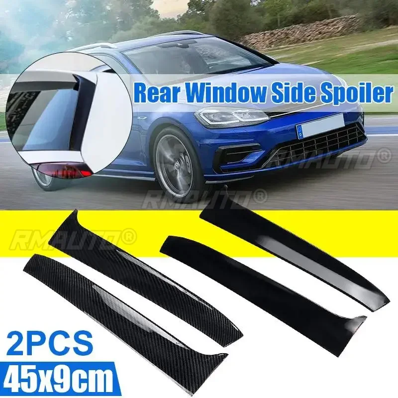 PAIR Rear Window Side Canard Splitter Gloss Black/Carbon Fiber Look For ...