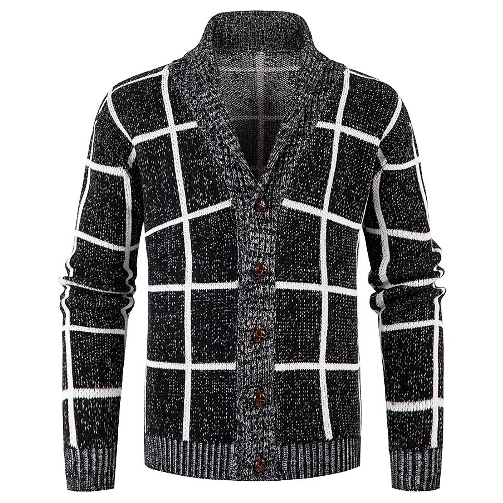 PAIWINDS Men's Shawl Collar Cardigans Big & Tall Boys Button Knit ...