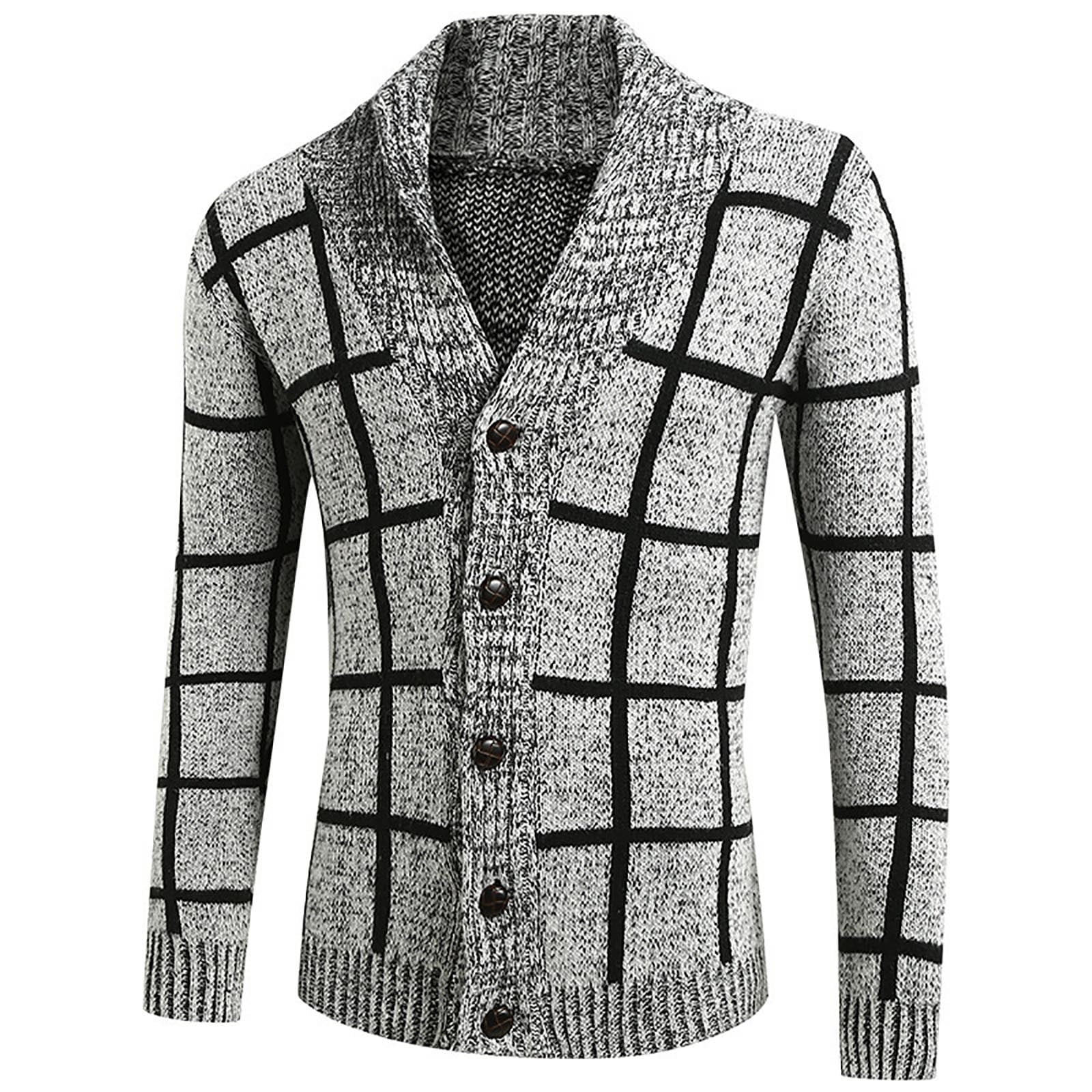 PAIWINDS Men's Shawl Collar Cardigans Big & Tall Boys Button Knit ...