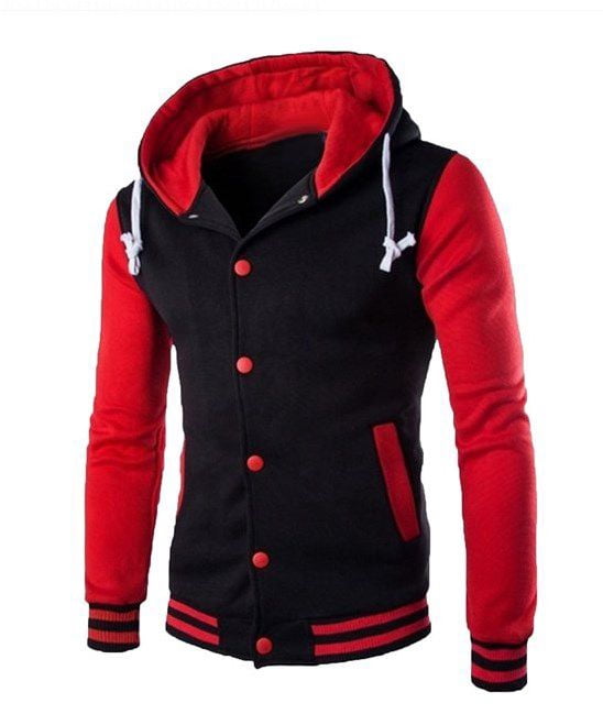 PAIWINDS Men's Varsity Baseball Jacket Casual Bomber Jacket Windbreaker ...