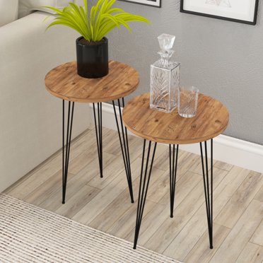 Patiojoy Rattan Wicker Steel Side Table for Outdoor Furniture Deck ...