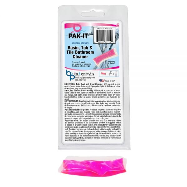 PAK-IT Basin, Tub And Tile Cleaner Packet, Ocean Scent, Pack Of 5 ...