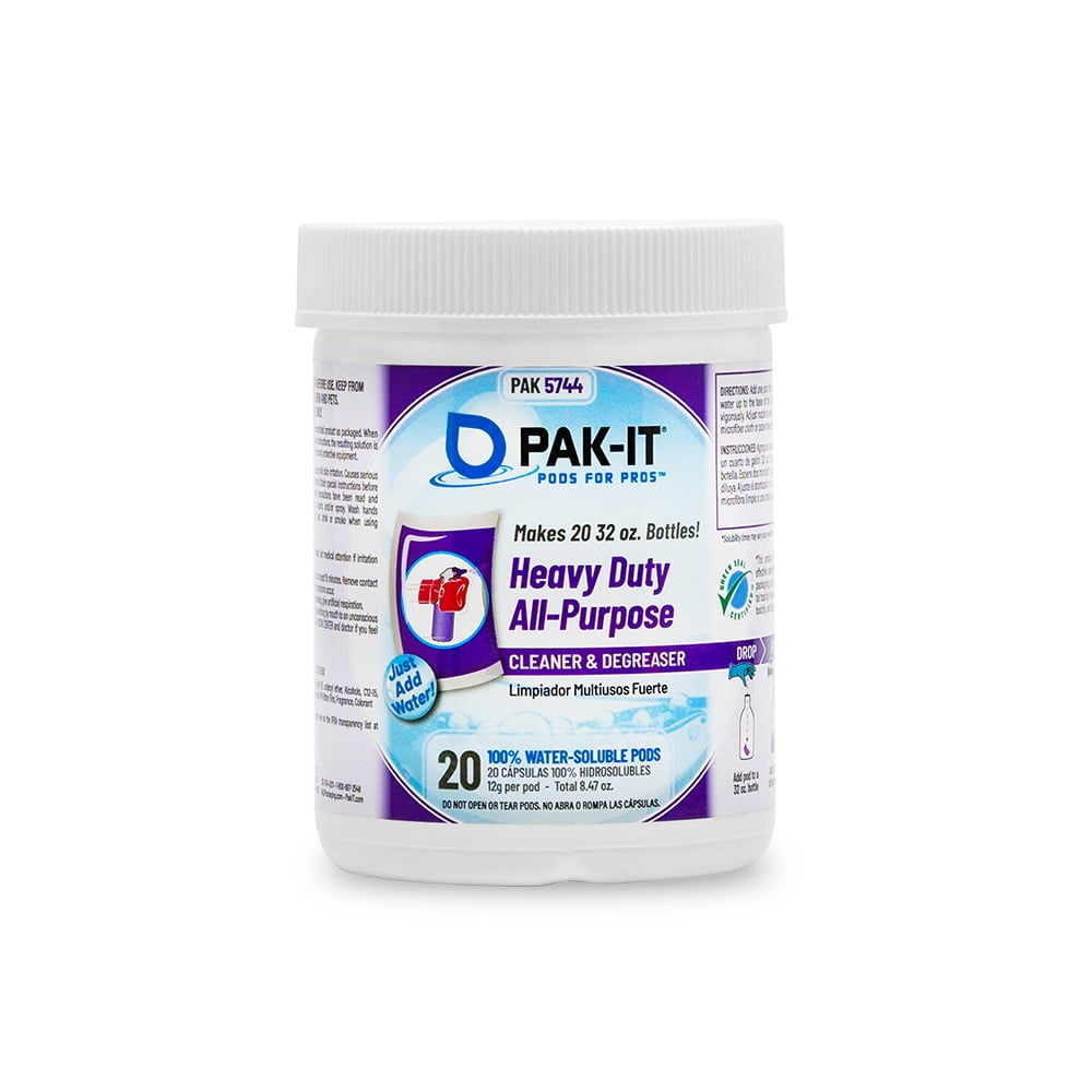 PAK-IT® Heavy Duty All-Purpose Cleaner: 20 Qty. 12-gram Cleaning Pods ...