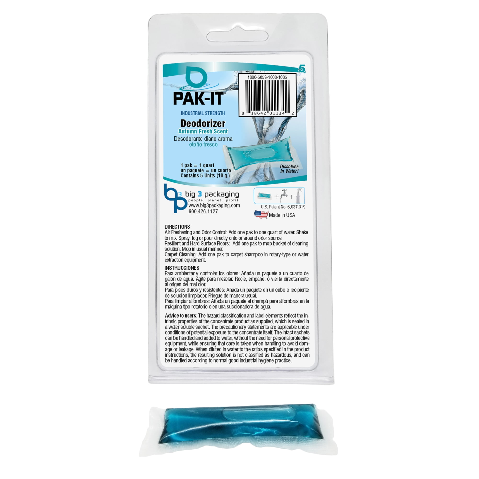 PAK-IT® Industrial-Strength Deodorizer, Autumn Fresh, 1.6 Oz, Pack Of 5 ...