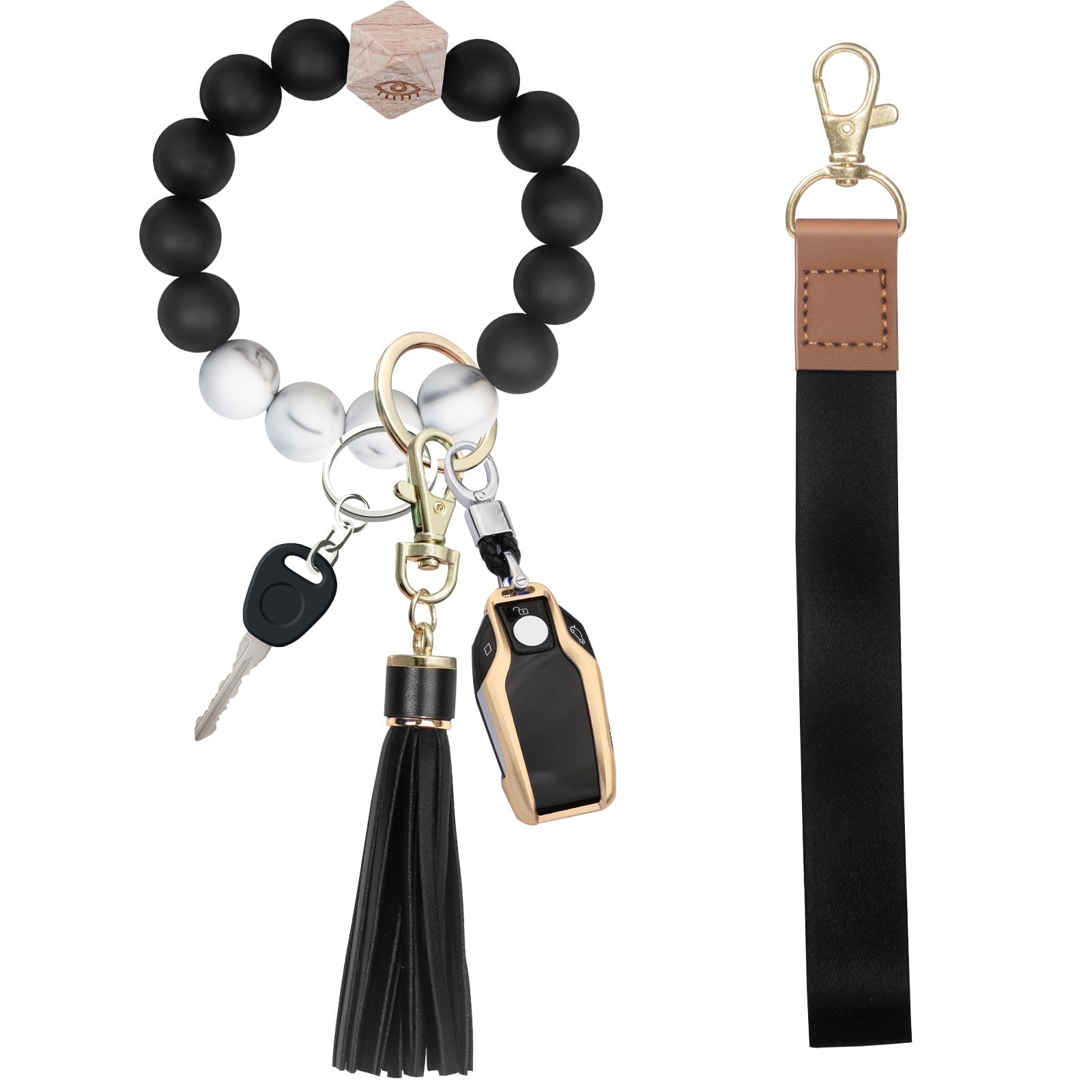 PAKASEBOXES Bracelet Wristlet Keychain with Lanyard for Keys, Silicone ...