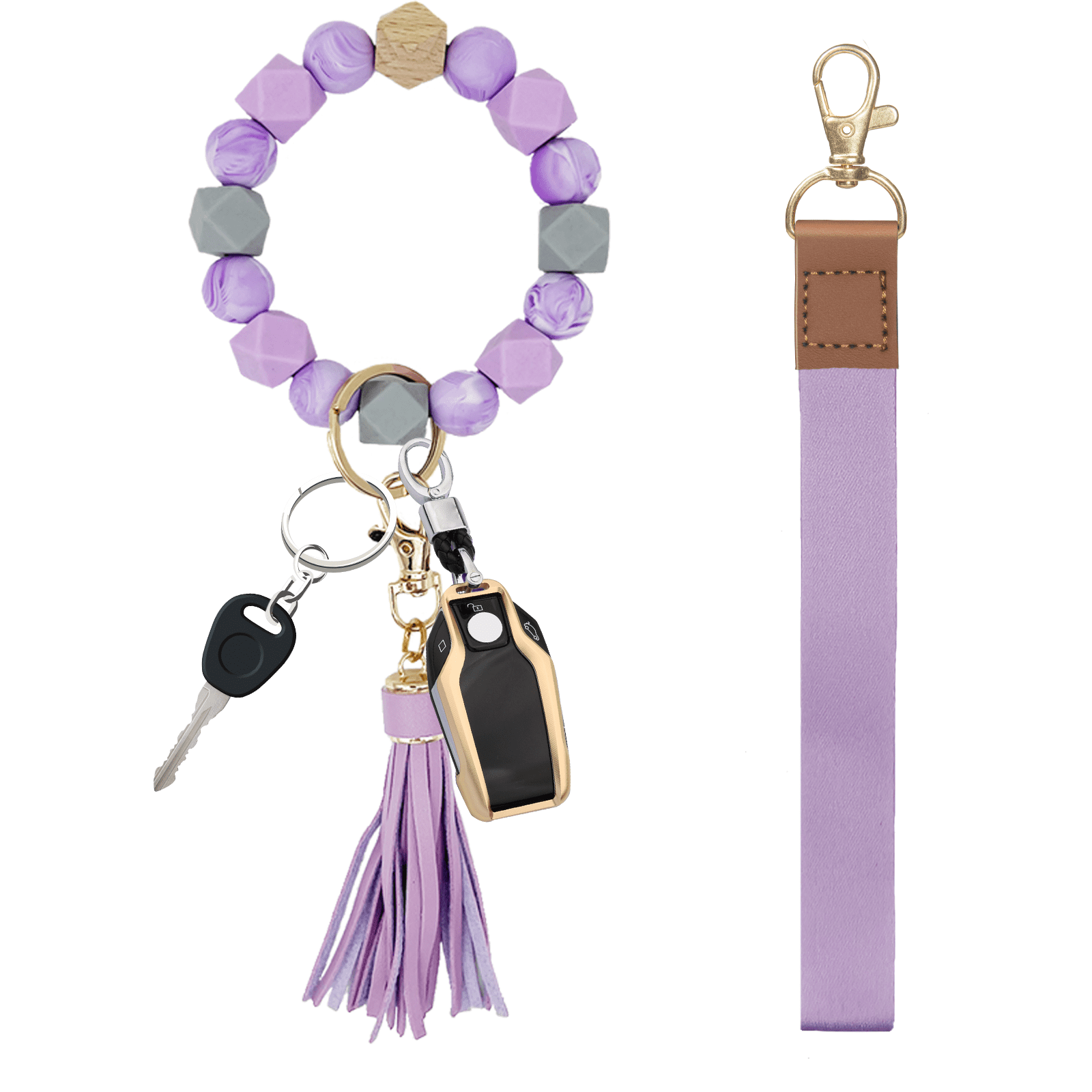 PAKASEBOXES Bracelet Wristlet Keychain with Lanyard for Keys, Silicone ...