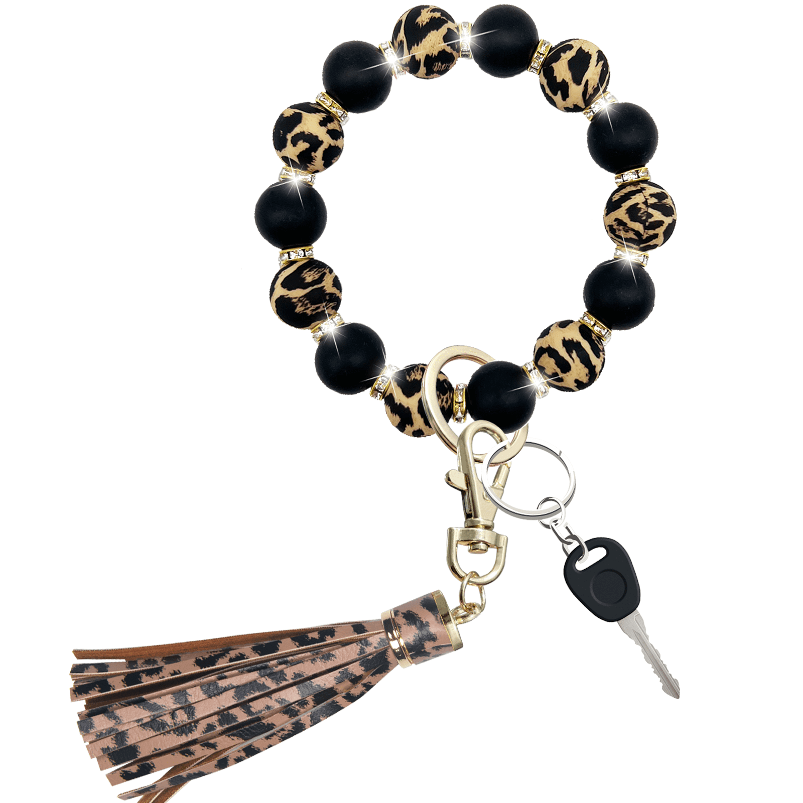 PAKASEBOXES Keychain Bracelet Wristlet with Rhinestones, Silicone ...
