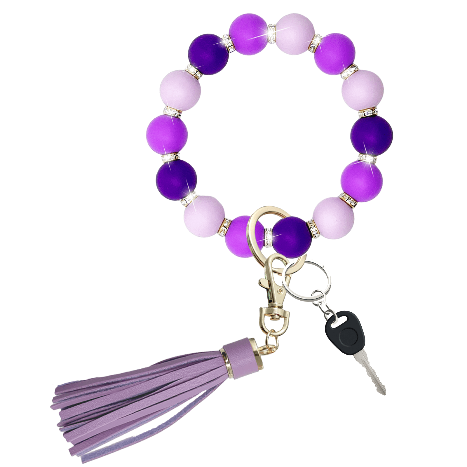 PAKASEBOXES Keychain Bracelet Wristlet with Rhinestones, Silicone ...