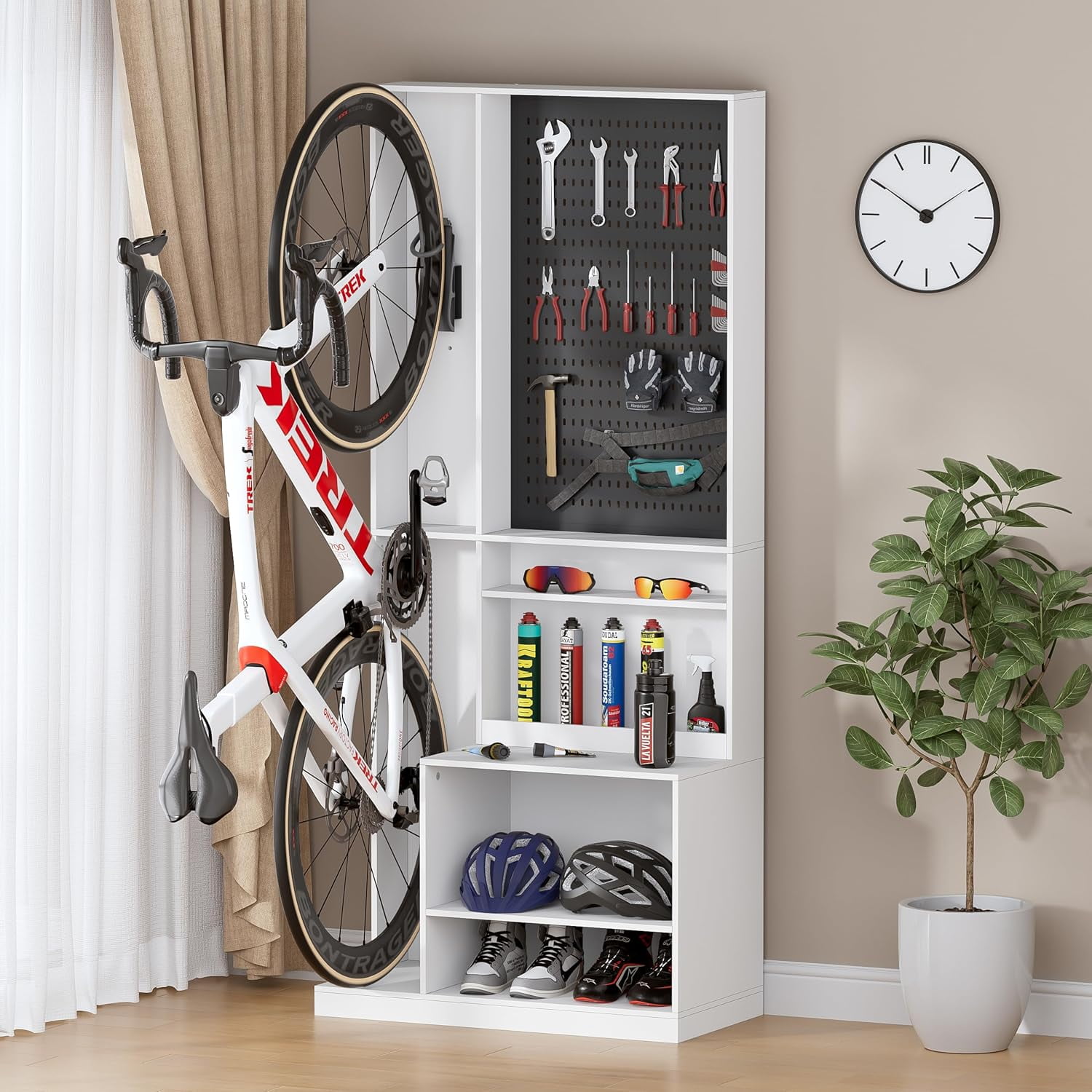 PAKASEPT Bike Storage Rack Cabinet, Freestanding Bicycle Storage ...